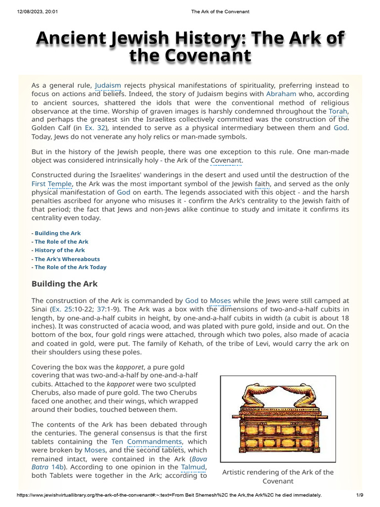 The Ark of The Covenant | PDF | Ark Of The Covenant | Tabernacle