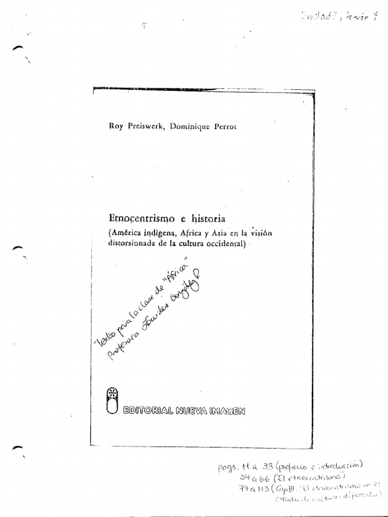 1979 PREISWERK y PERROT Etnocentrismo e Historia | PDF