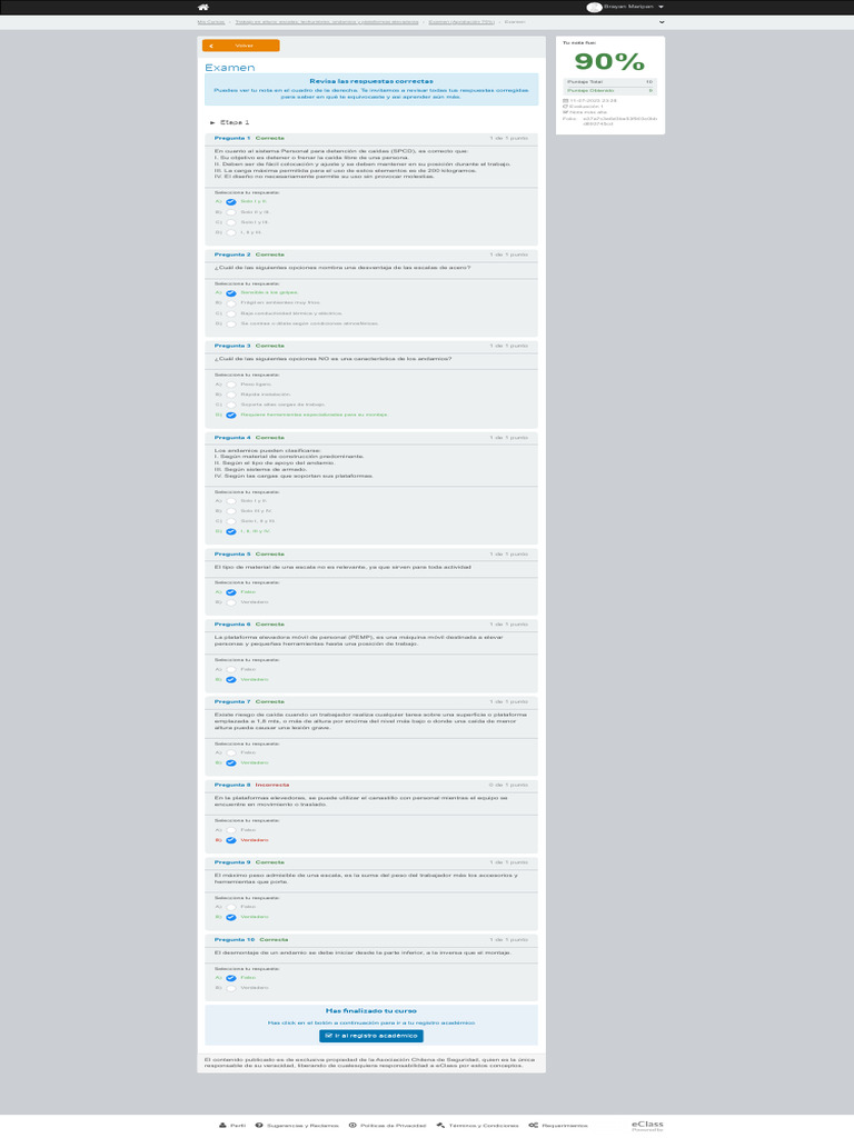 Capacitación ACHS - Eclass | PDF