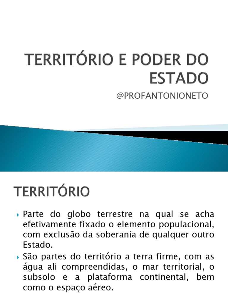 Território e Poder Do Estado | PDF | Águas territoriais