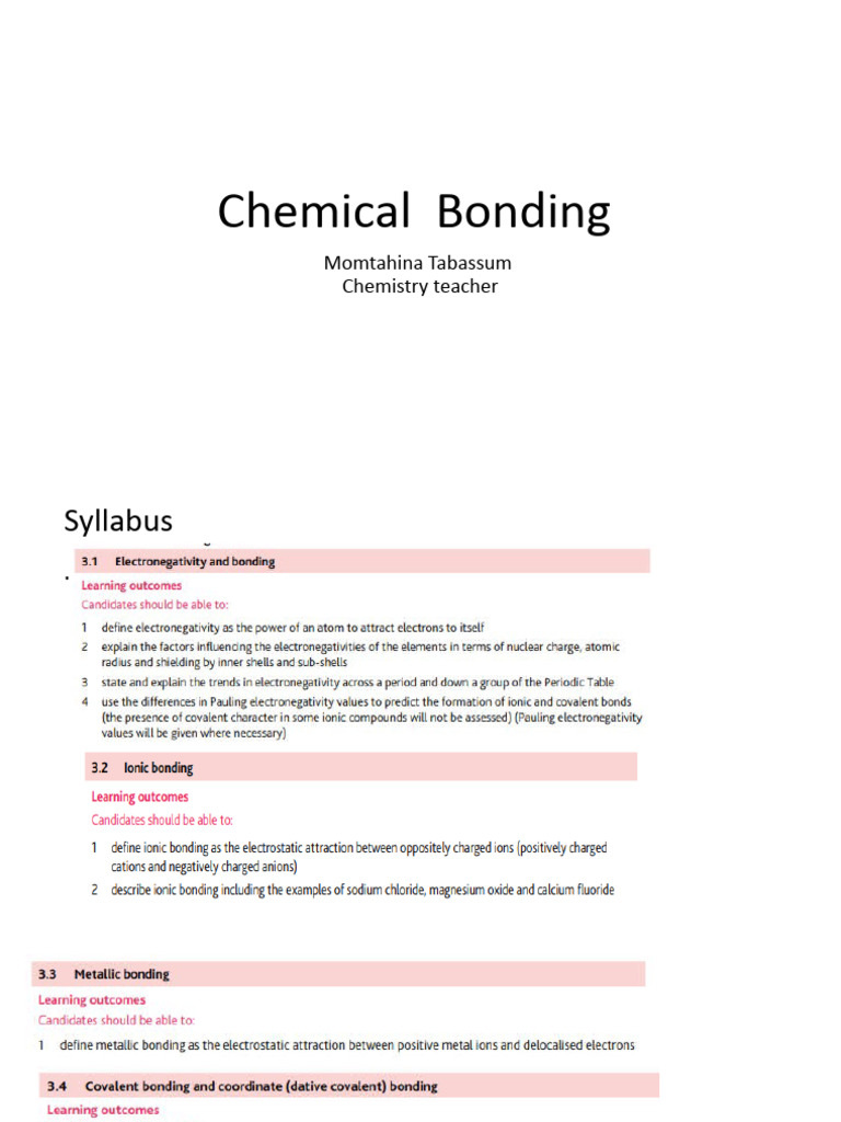 Chemical Bonding | PDF | Chemical Bond | Chemical Polarity