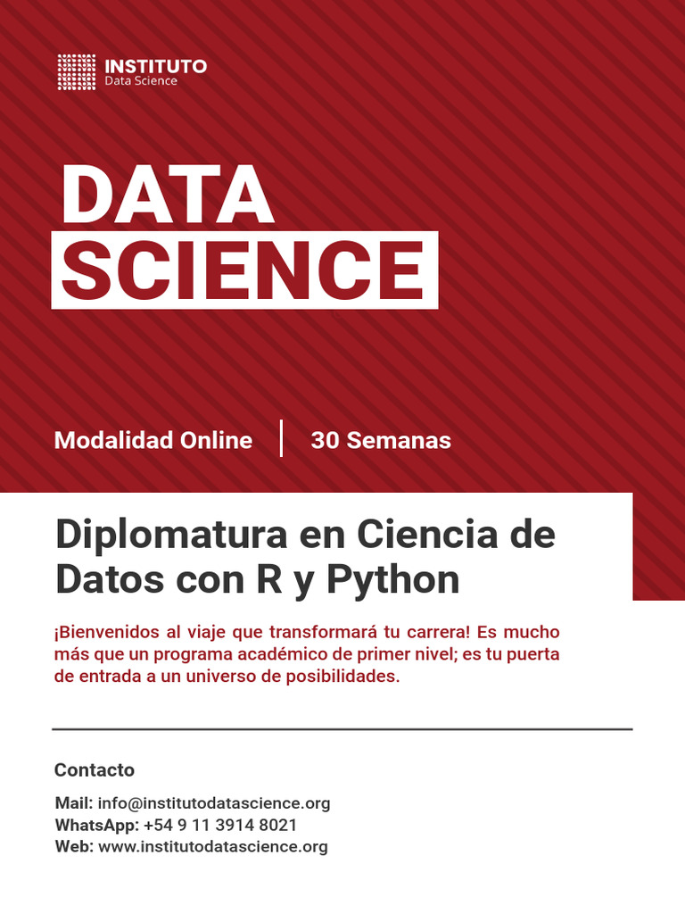 Brochure Data Science Con R y Python 1 | PDF | Aprendizaje automático ... Brochure Data Science Con R y Python 1 | PDF | Aprendizaje automático ...