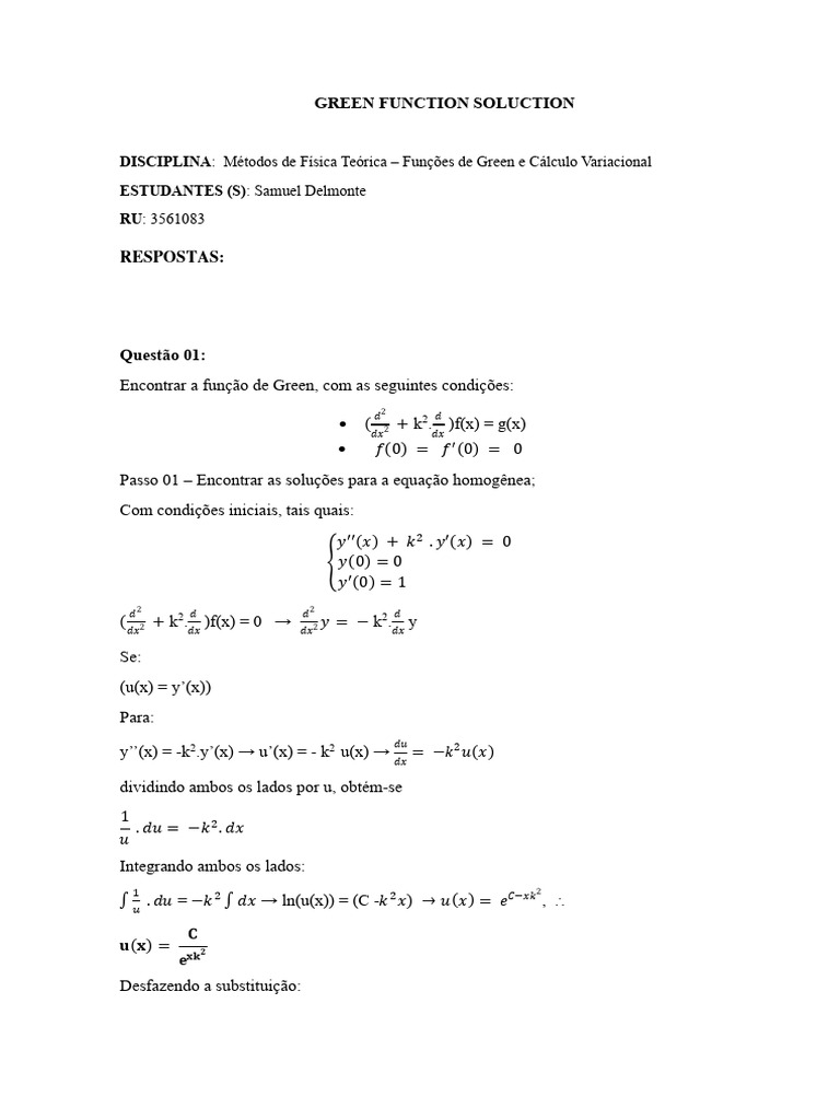 Green Function Soluction | PDF