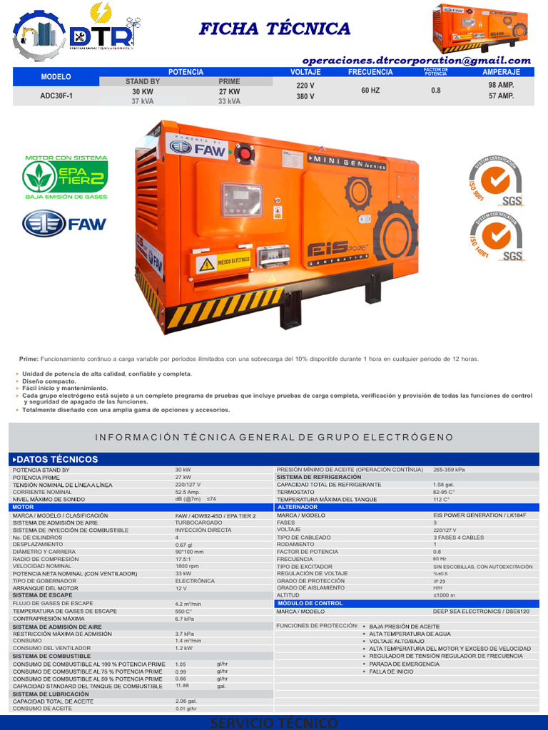 Ficha Tec - Faw-4dw92 - DTR | PDF