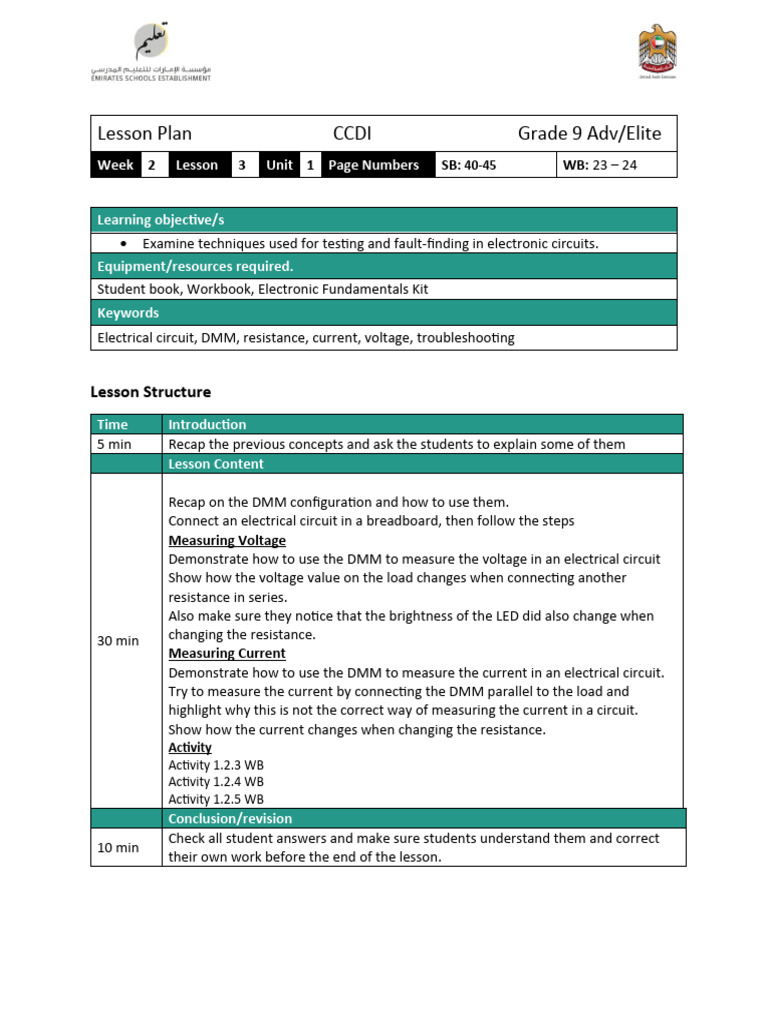 CCDI G09 Adv Elite U1 W2 L3 | PDF