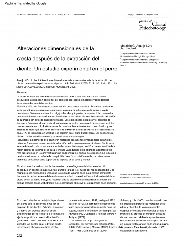 Articulo de Perio | PDF | Hueso | Anatomía