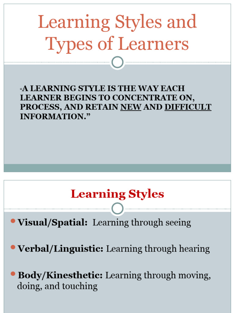 Learning Styles | PDF | Learning | Learning Styles