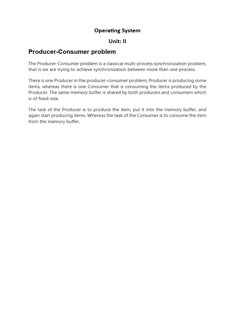 Producer Consumer Problem | PDF