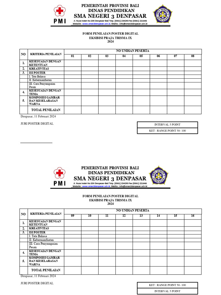 Form Penilaian Poster Digital | PDF