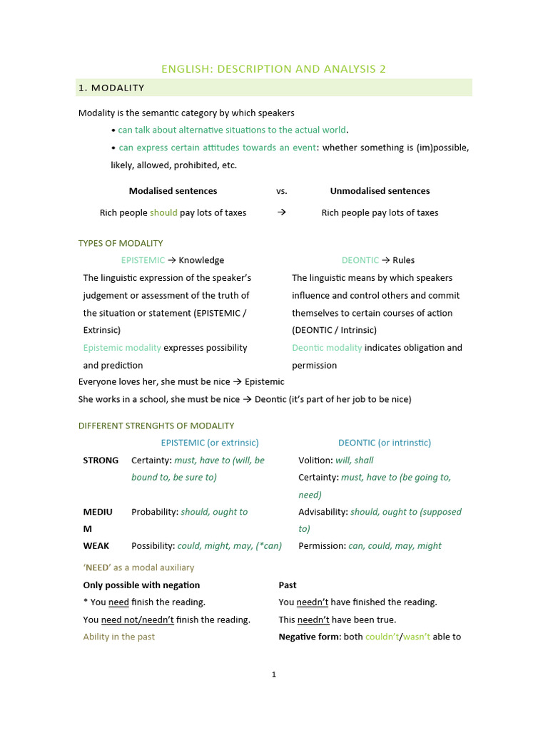 Apunts Anglès. Descripció I Anàlisis 2 | PDF | Verb | Adverb