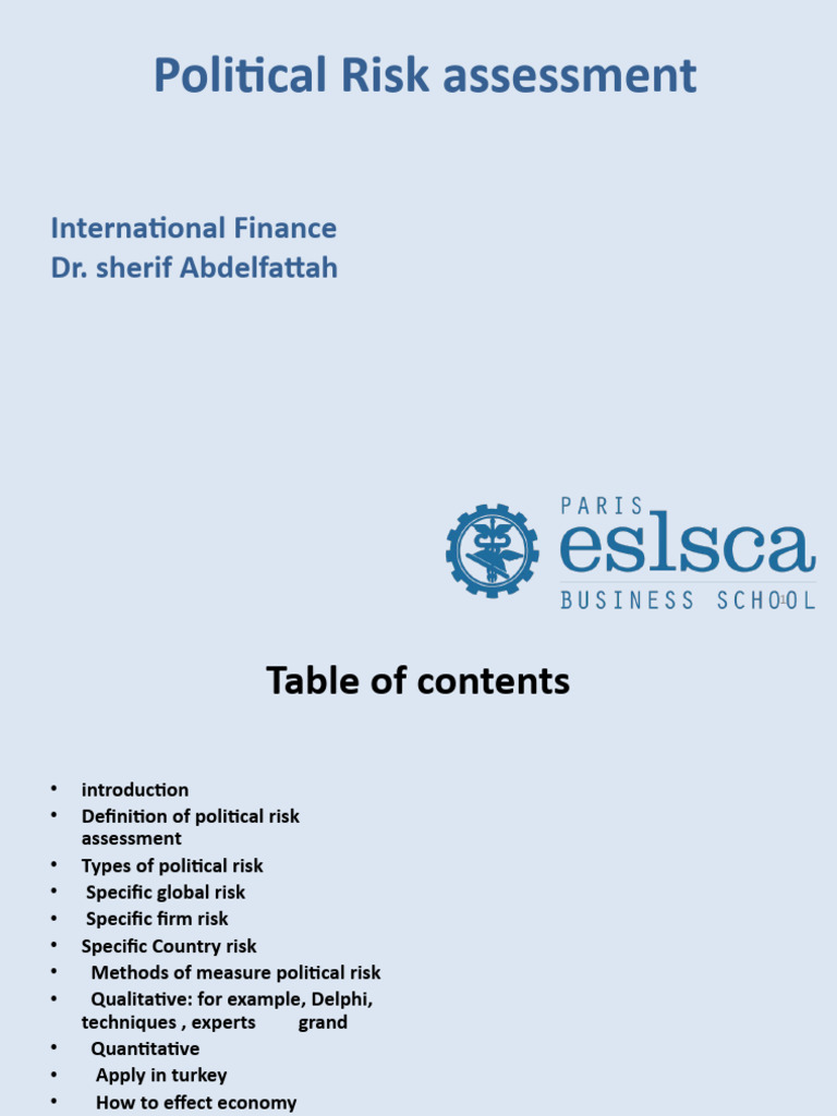 Political Risk Assessment Project | PDF | Risk | Economies