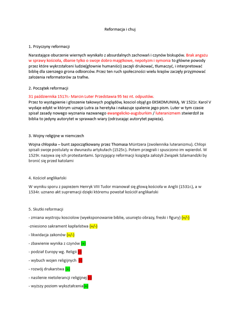 Reformacja | PDF