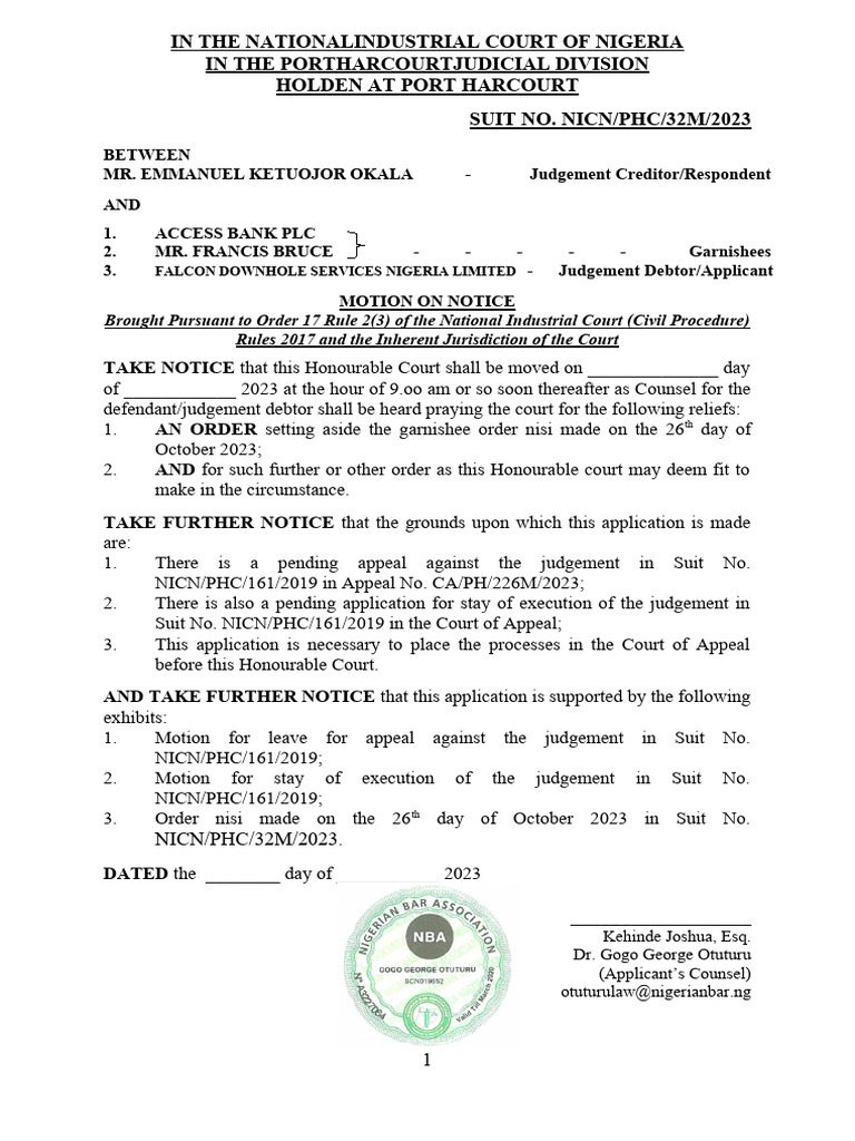 Setting Aside Order Nisi | Download Free PDF | Judgment (Law) | Public Law