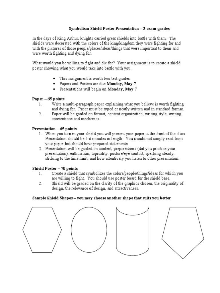 Symbolism Shield Poster Presentation | PDF | Body Language | Graphics