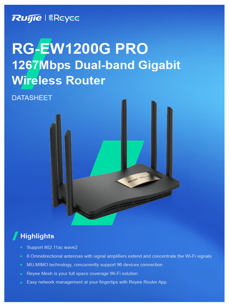Rg-Ew1200g Pro - 20220621 | PDF | Wi Fi | Ieee 802.11