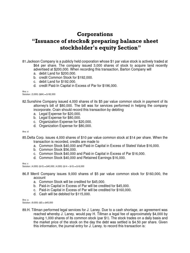 Corporations Issuance of Stocks | PDF | Stocks | Treasury Stock