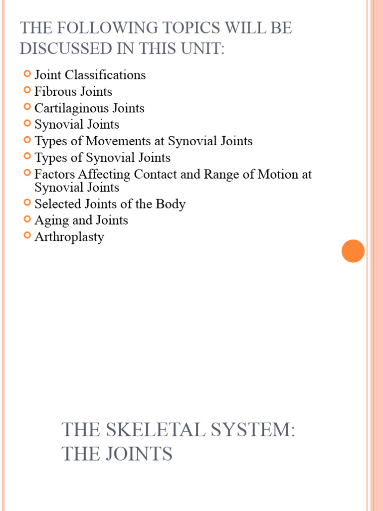 The System - Joints | PDF | Anatomical Terms Of Motion | Joint