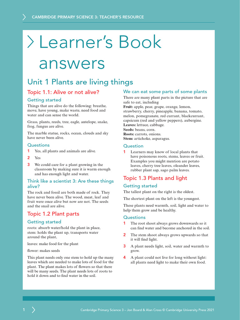 P Science 3 Learner Book Answers | PDF | Moon | Friction