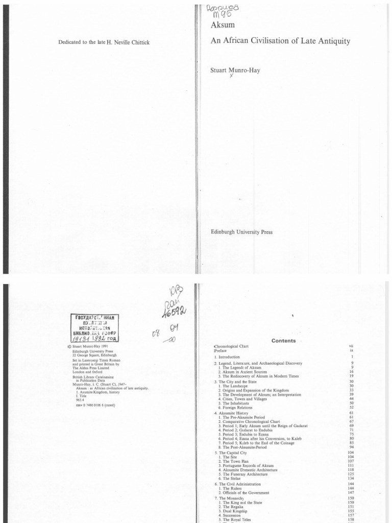 Munro-Hay, S.C. - Aksum - An African Civilisation of Late Antiquity ...