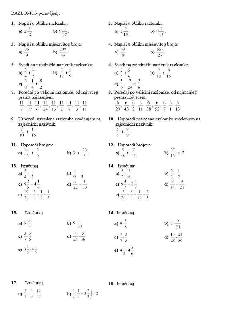 RAZLOMCI Ponavljanje | PDF