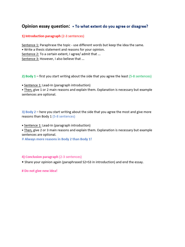 Opinion Essay Explanation | PDF | Essays | Reason