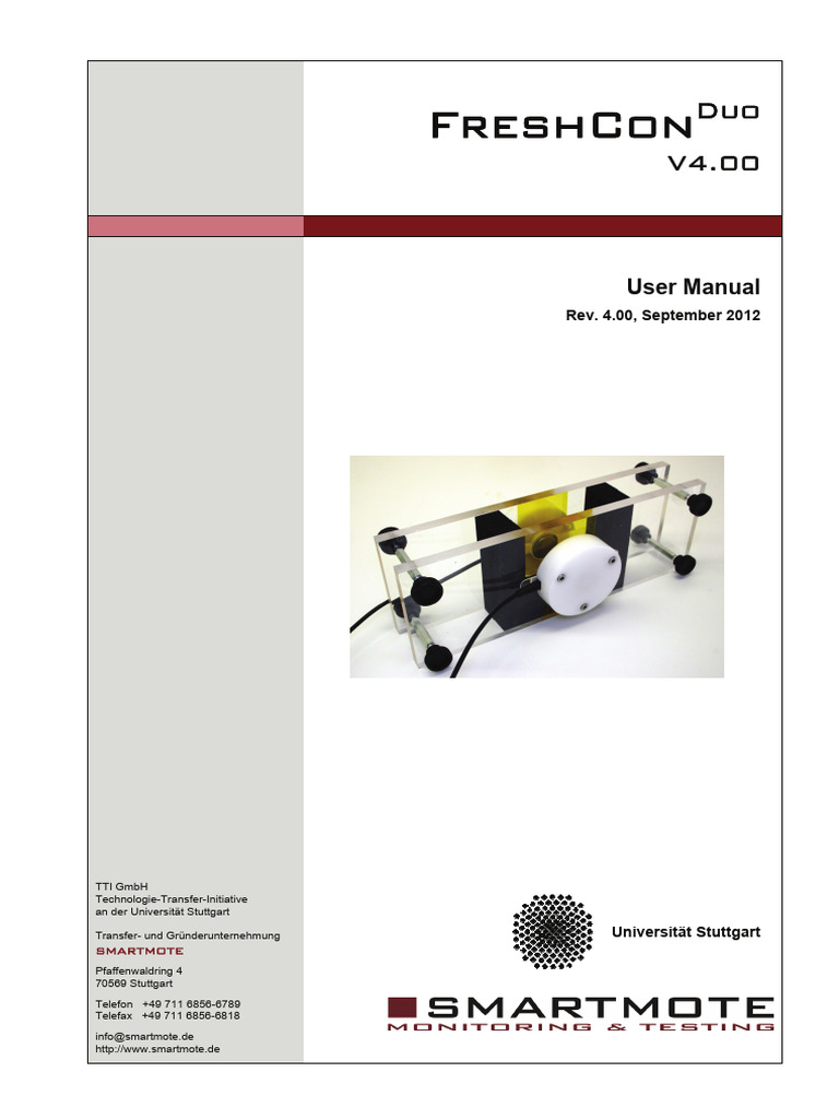 Anleitung FreshCon V4 - 0 | PDF | Menu (Computing) | Data Acquisition