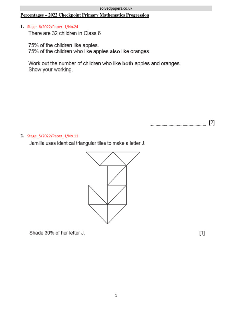 2022 Checkpoint Percentages Guide | PDF