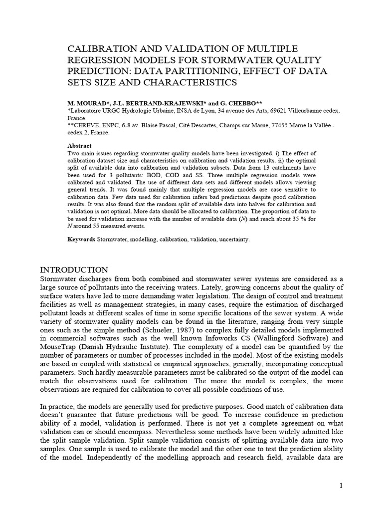Calibration and Validation of Multiple - Split Sample - N | PDF | Errors And Residuals ...