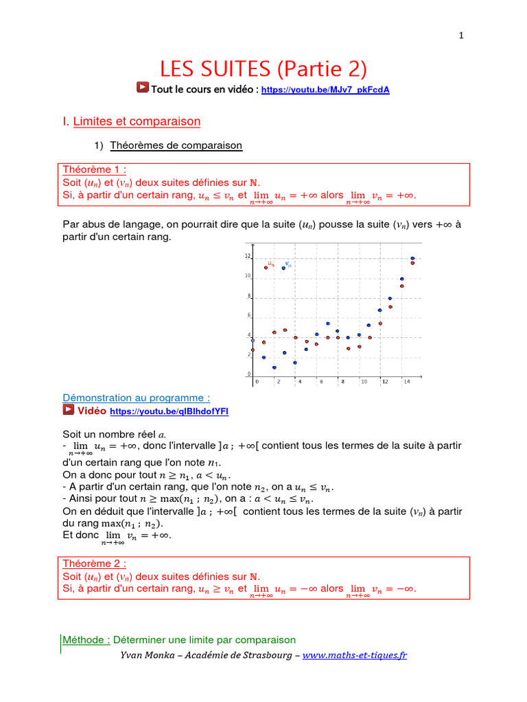Limites et théorèmes des suites | PDF | Séquence | Limite (mathématiques)
