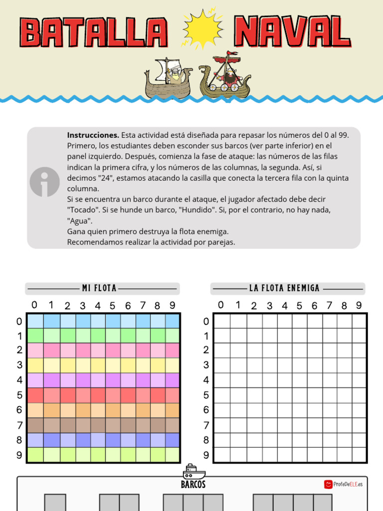 Juego de Números: Batalla Naval Educativa | PDF