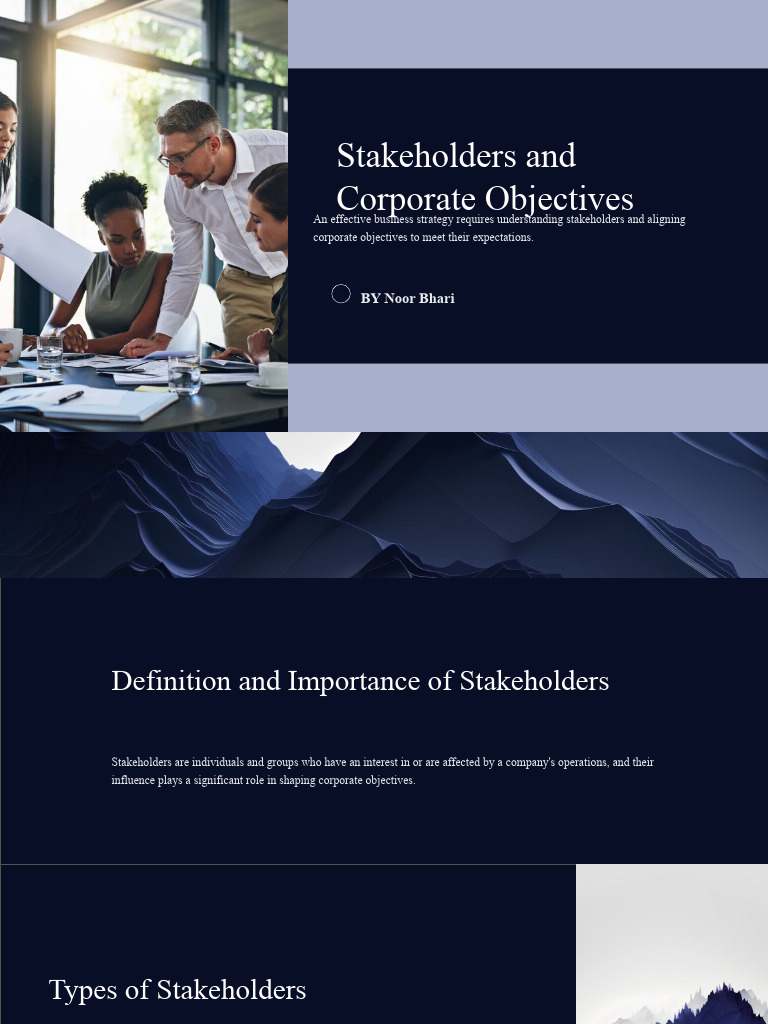 Stakeholders and Corporate Objectives | Download Free PDF | Stakeholder ...