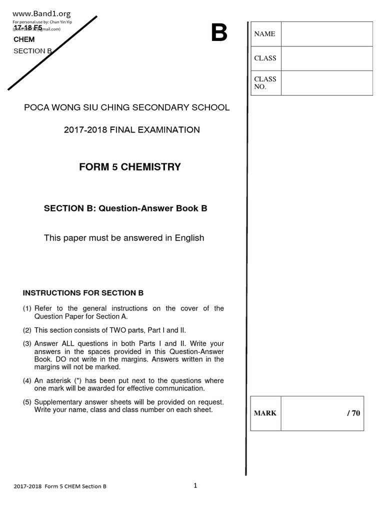 Form 5 Chemistry: Poca Wong Siu Ching Secondary School 2017-2018 FINAL ...