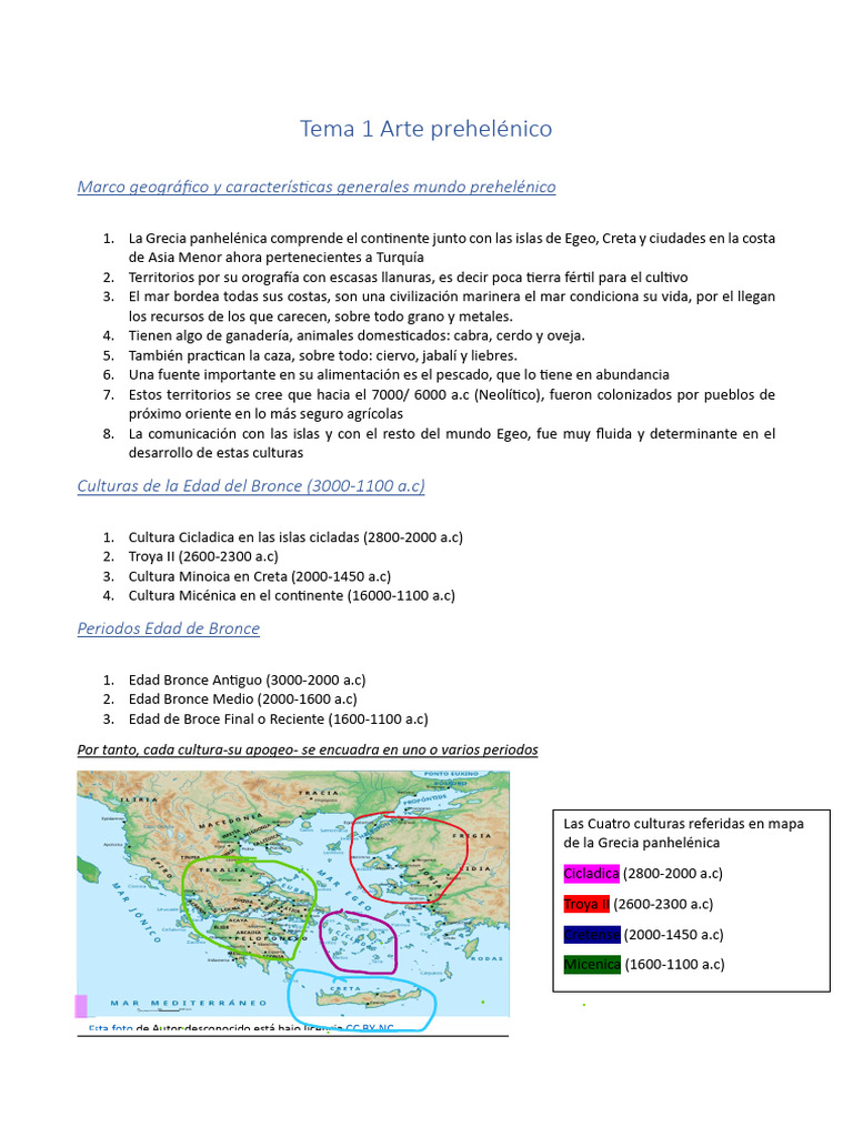 Arte Prehelénico y Culturas del Bronce | PDF | Creta | Edad de Bronce