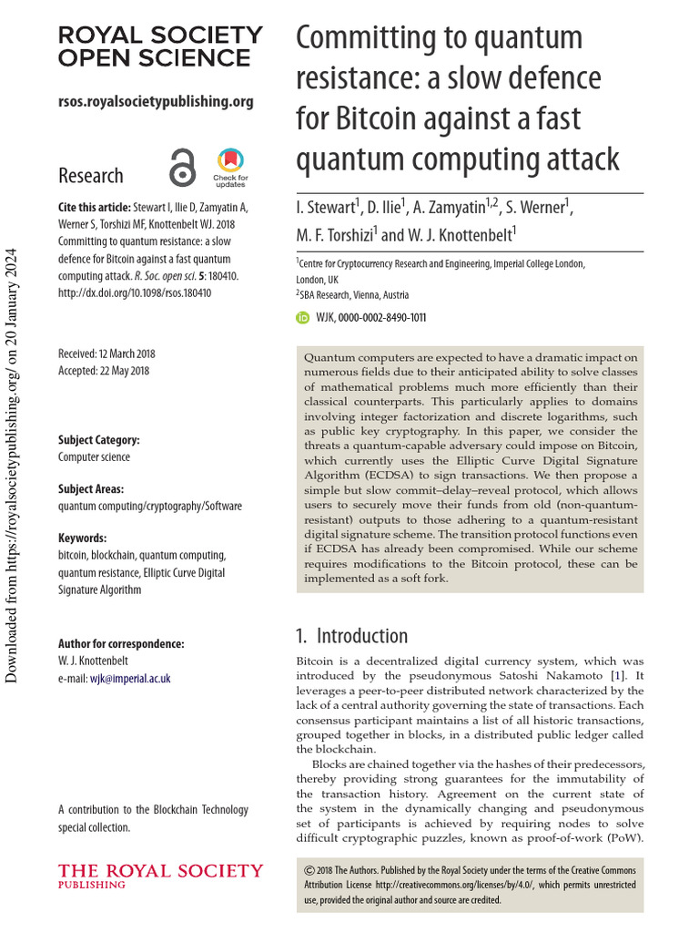 Stewart Et Al 2018 Committing To Quantum Resistance A Slow Defence For ...