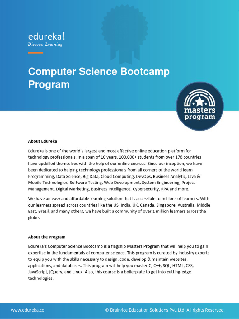 Computer Science Bootcamp Program Catalog | Download Free PDF | J Query | Relational Database