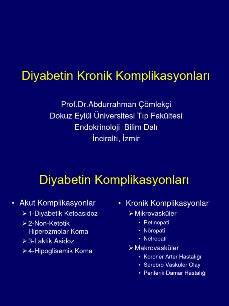 Diyabetin Kronik Komplikasyonlari | PDF
