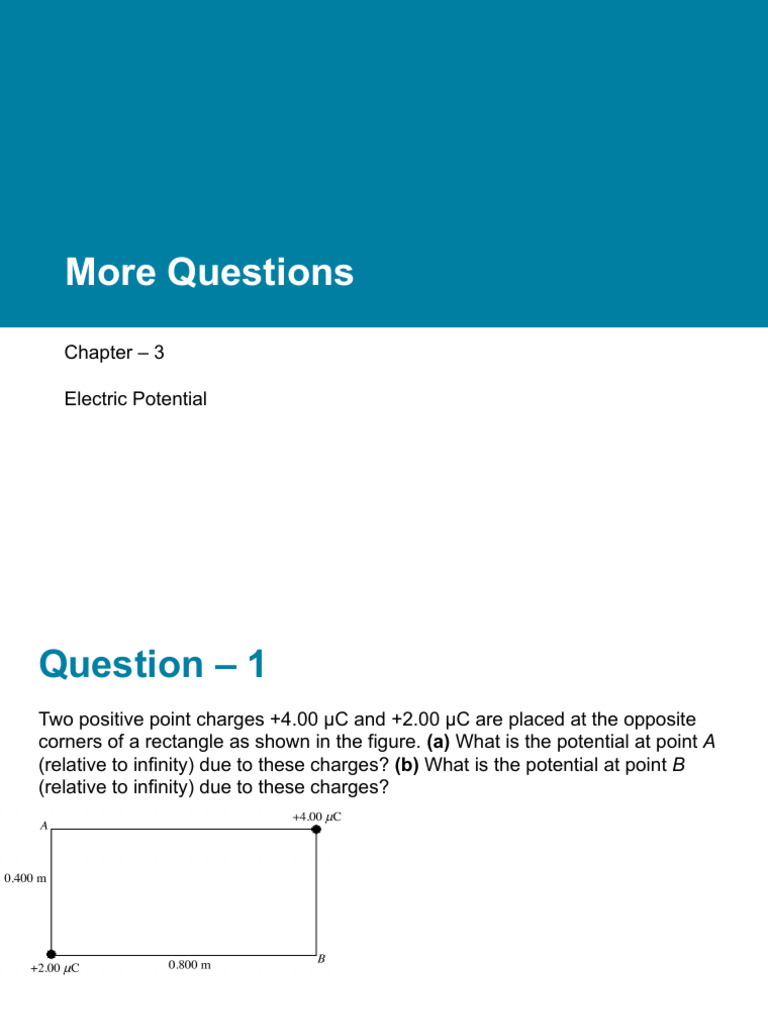 CH 03 More Questions | PDF | Electric Field | Electron