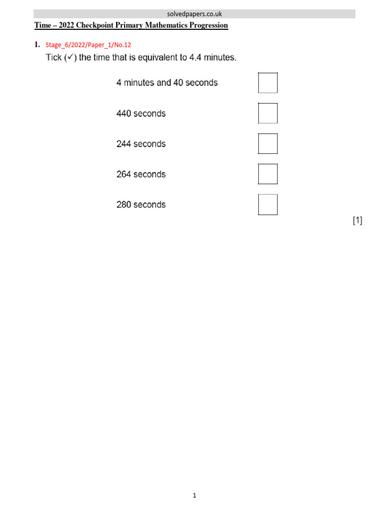 2022-Time-Checkpoint Primary Progression | PDF | Art