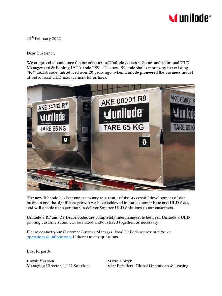 Unilode Aviation Solutions Adds New IATA Code | PDF
