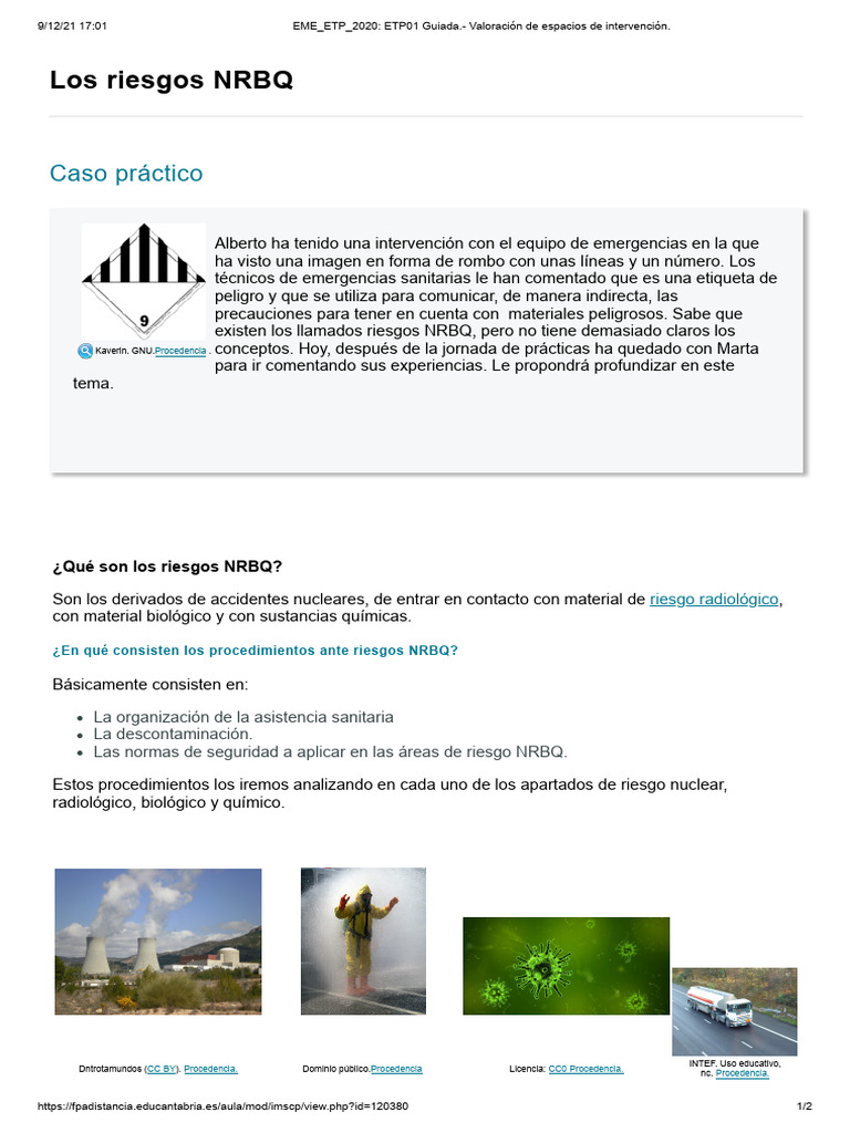 ETP01 Los Riesgos NRBQ | PDF | Defensa Cbrn | La seguridad