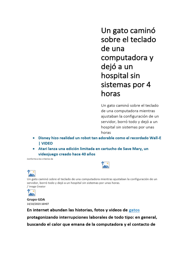 Gato Camina Sobre Teclado | PDF | Gatos