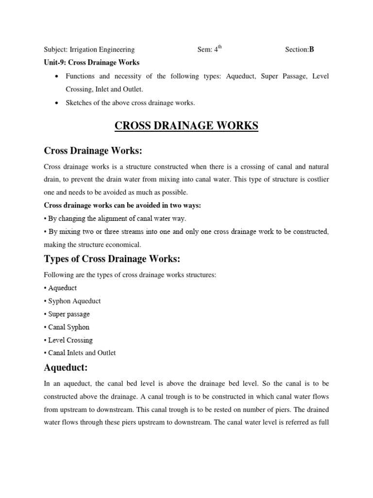 Cross Drainage | PDF