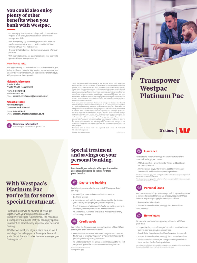 Westpac Platinum Pac Flyer | PDF | Debit Card | Loans