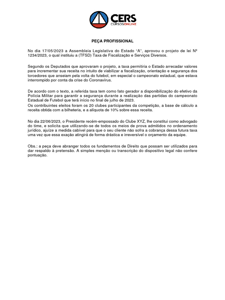 Modelo Paginas para Peca OAB | Download grátis PDF | Impostos | Governo Modelo Paginas para Peca OAB | Download grátis PDF | Impostos | Governo