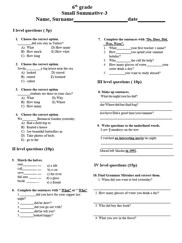 6-Cı Sinif KSQ 3 | PDF