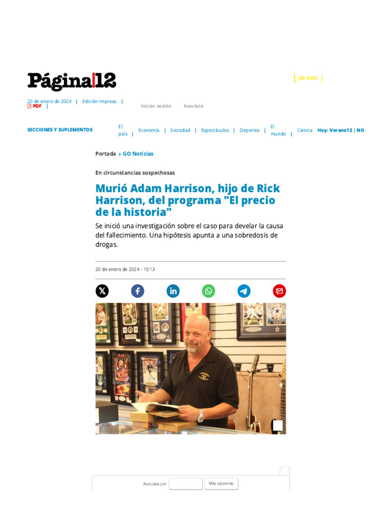 Adam Harrison, Hijo de Rick Harrison | PDF
