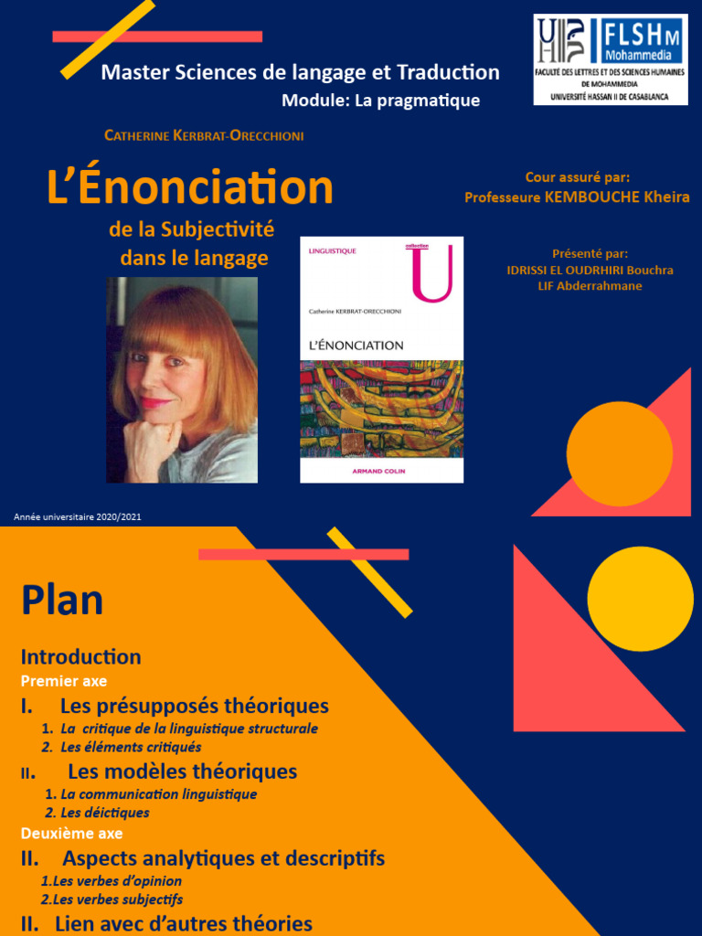 Énonciation et Subjectivité Linguistique | PDF | Subjectivité | Linguistique