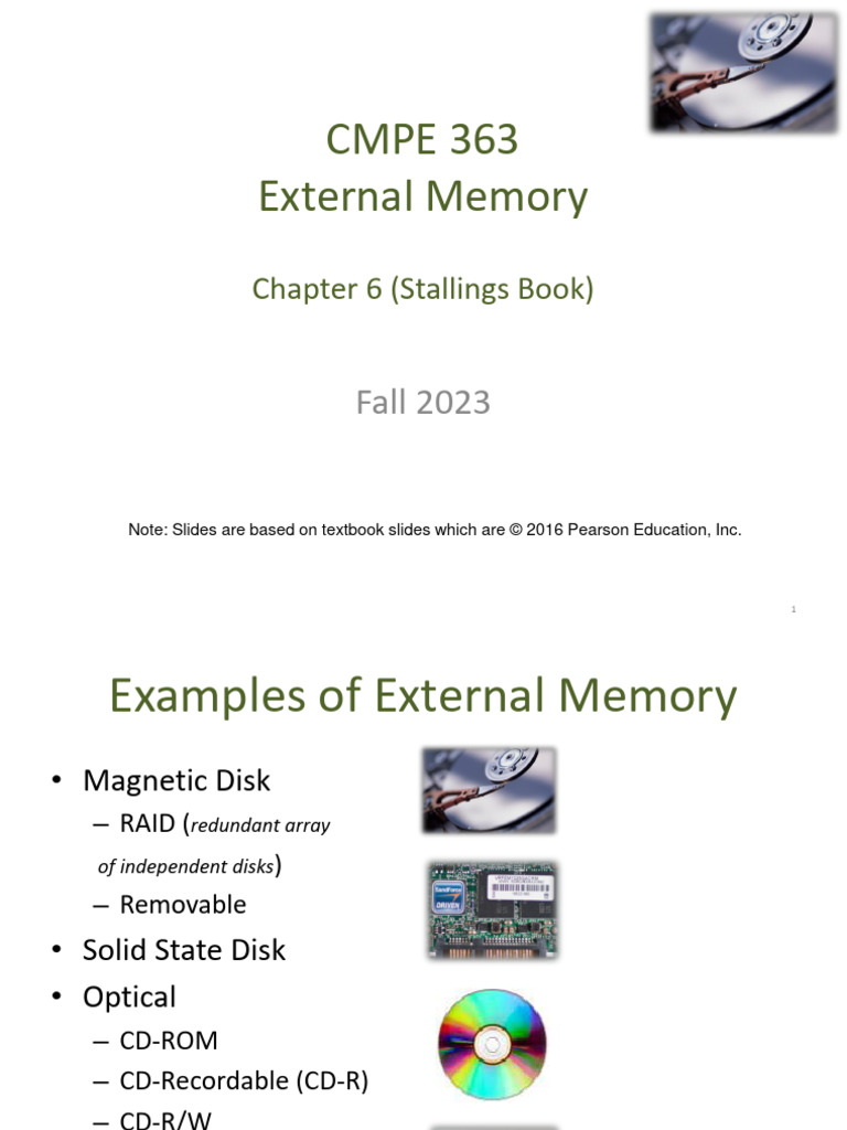 05 - Stallings CH6 External Memory | PDF | Hard Disk Drive | Solid State Drive