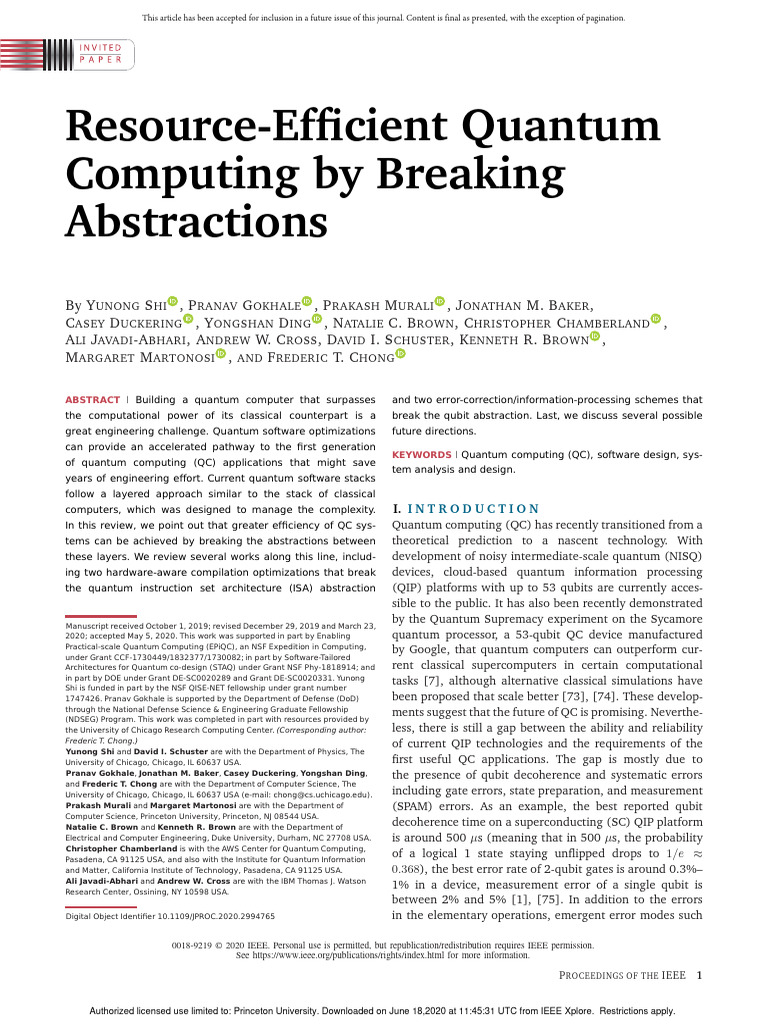 Resource-Efficient Quantum Computing by Breaking Abstractions | PDF | Quantum Computing ...