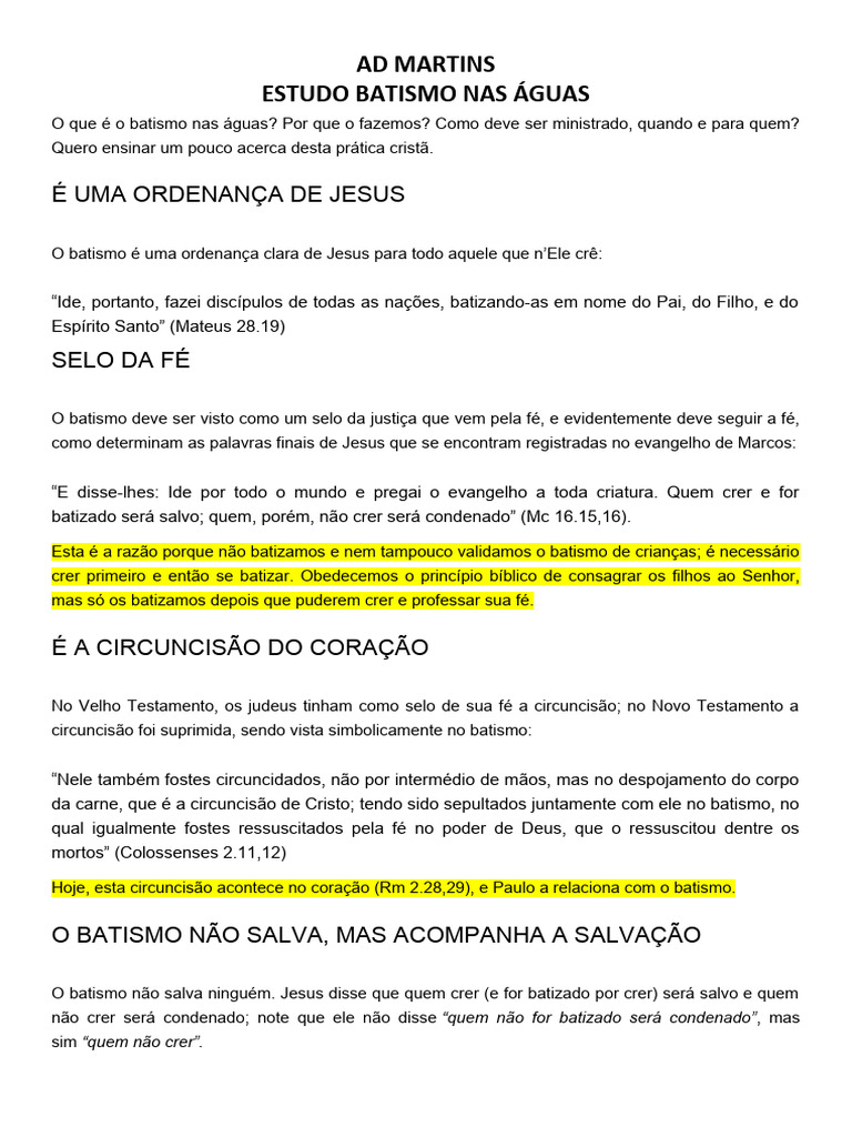 Células - Discípulado - Caminho Ao Batismo Nas Águas | PDF
